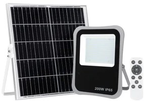 ITALUX SLR-73142-200W Bares solární svítidlo/reflektor LED 200W/1670lm 4000K IP65 šedá Venkovní solární svítidla