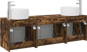 Sada koupelnových skříněk 3 ks Kouřový dub 49,5 x 44,5 x 66 cm 3405712