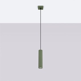 Sollux Lighting Závěsné svítidlo KARBON 1 olivově zelené