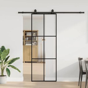 Posuvné dveře se sadou kování černé 76x205 cm ESG Glass 3375844
