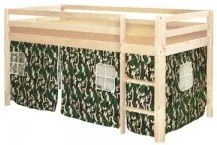 Patrová postel borovice masiv  90x200 cm se stanem ARMY