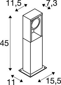 LA 1004749 ESKINA FRAME 45 FL venkovní LED stojací svítidlo single antracit CCT switch 3000/4000 K - BIG WHITE (SLV)