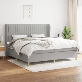 Box spring postel s matrací světle šedá 200 x 200 cm textil 3128709