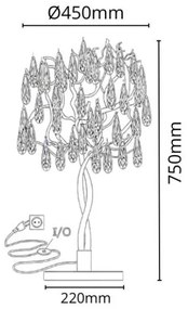 Křišťálová stolní lampa 5xG9/40W/230V zlatá