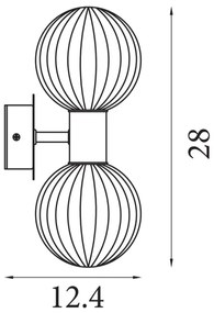 Searchlight 30507BK - Nástěnné svítidlo LUMINSPHERE 2xG9/7W/230V černá