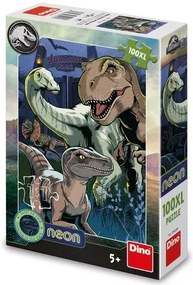 Puzzle dino jurský svět xl neon