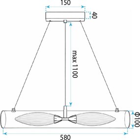 Toolight Rea, ZÁVĚSNÉ STROPNÍ SVÍTIDLO G152-2CP GOLD, OSW-04708
