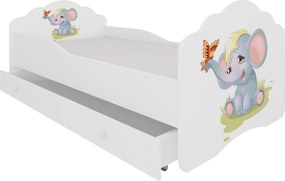 ADRK Furniture Postel s matrací a šuplíkem CASIMO ELEPHANT 160x80