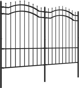 Zahradní plot Woerden s kopím nahoře černý 240 x 150 cm ocelový 151082