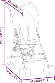 vidaXL Dětský kočárek a černý ocel [10396] Barva: antracitová