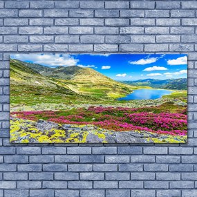 akrylový obraz Hora Záliv Louka Příroda 120x60 cm