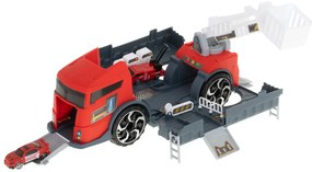Creative Corner Transportér TIR 2v1 parkovací garáž hasiči + 3 auta červená