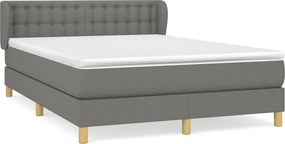 Box spring postel s matrací tmavě šedý 140 x 190 cm textil 3127118