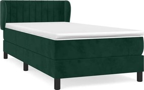 Box spring postel s matrací tmavě zelená 90x190 cm samet 3127586
