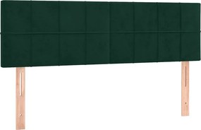 Box spring postel s matrací a LED tmavě zelená 140x200 cm samet 3134408