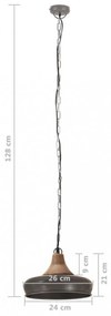 Závěsná lampa šedá / mangovníkové dřevo Dekorhome 35 cm