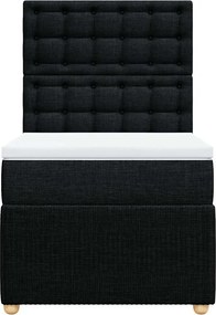 Box spring postel s matrací černá 100 x 200 cm textil 3294283