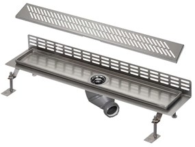 Sanela - Sprchový žlab ke stěně, délka 85 cm, matná nerez SLKN 18DX