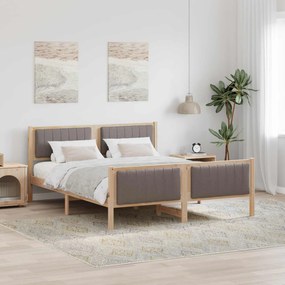 Rám postele Hnědá a taupe 160 x 200 cm Masivní borovicové dřevo 3394311