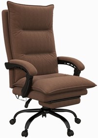 Kancelářská židle Vinsetto s masážní funkcí, naklápěcí v úhlu 155°, otočná židle s područkami, ergonomická kancelářská židle, hnědá| Aosom
