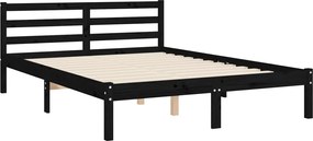 vidaXL Rám postele s čelem 120 x 200 cm masivní dřevo [3194505] Barva: Černá