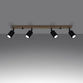 Stropní svítidlo SOLLUX VERDO 4 černé GU10 4x10W bez žárovky SL.1294