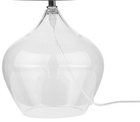 Stolní lampa se sklěněnou průhlednou základnou a černým stínítkem 45 cm OSUM Beliani