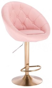 LuxuryForm Barová židle VERA na zlatém talíři  - růžová