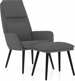 Relaxační křeslo se stoličkou světle šedé textil 3097768