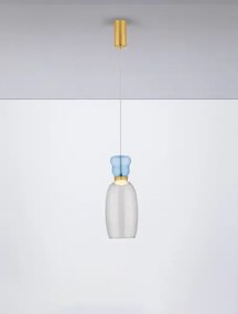 Designový lustr Pluma modrá