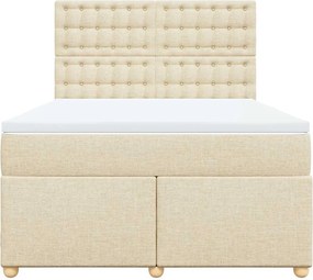 Box spring postel s matrací krémová 140x190 cm textil 3291294