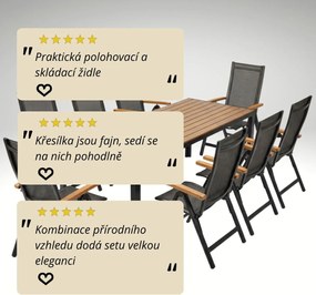 Vikio Zahradní jídelní set 190x90 pro 8 osob přírodní VZS211P8