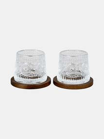 Sinsay - Sklenice s reliéfním vzorem s podtácky 2 pack - clear