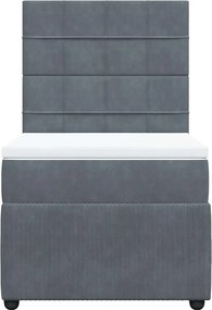 Box spring postel s matrací tmavě šedá 80 x 200 cm samet 3294491