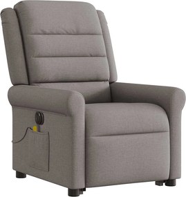Elektrické zvedací masážní polohovací křeslo taupe textil 3303351