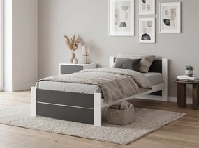 Postel IKAROS DOUBLE 80 x 200 cm, antracit/bílá Matrace: Matrace Coco Maxi 20 cm, Rošt: Bez roštu