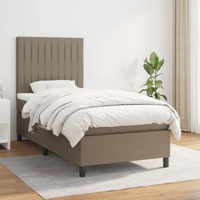 Box spring postel s matrací taupe 90x200 cm textil,  3141909