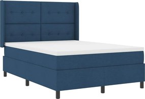 Postel s boxspringem s polštářem Modrá 190 x 140 cm textil 3341643