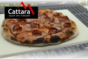 CATTARA Grilovací plát PIZZA / Kordierit / 38 x 30 cm / Tloušťka 10 mm