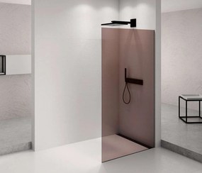 Polysan Architex - Sprchová stěna Walk-In, 86x210 cm, matná černá/Marron sklo AXB90MR