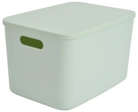 Světle zelený plastový úložný box s víkem 35,5x25,5x23 cm – Homéa