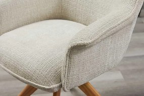 Designová otočná židle Kahikilani béžová / dub
