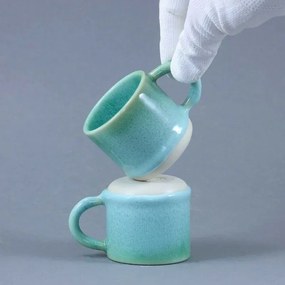 Studio Arhoj Porcelánový hrnek Finland Forest Green 70 ml, modrá barva, porcelán