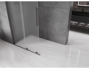 Mexen Velar L, posuvná sprchová zástěna Walk-in 110 x 200 cm, 8mm sklo námraza, grafit broušený, 871-110-003-33-66