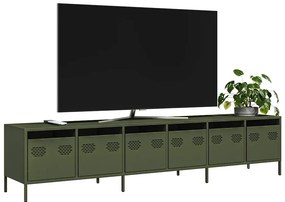 TV skříňka olivová 202 x 39 x 43,5 cm ocel válcovaná za studena 3307153