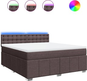 Box spring postel s matrací tmavě hnědá 180x200 cm textil 3289464