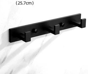 Černý závěsný panel s háčky, hliník, 25.7x4.1 cm