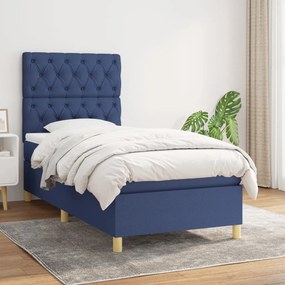 Box spring postel s matrací modrá 80x200 cm textil 3142535