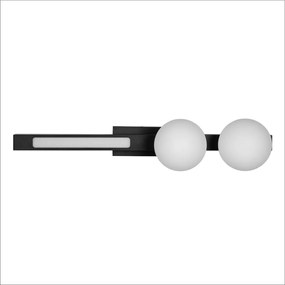 Nástěnné svítidlo Magnet2, 2x bílé skleněné stínítko + 1x LED 13W, b