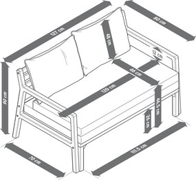 Tchibo - Rozkládací zahradní pohovka - barva: šedá